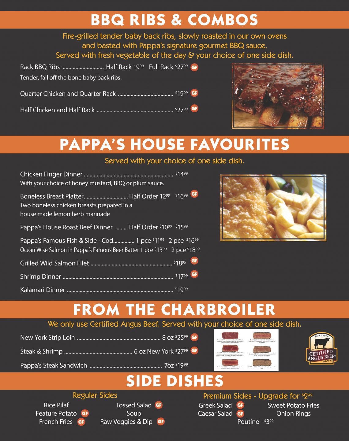 Food Menu | Pappa's Firehall Bistro